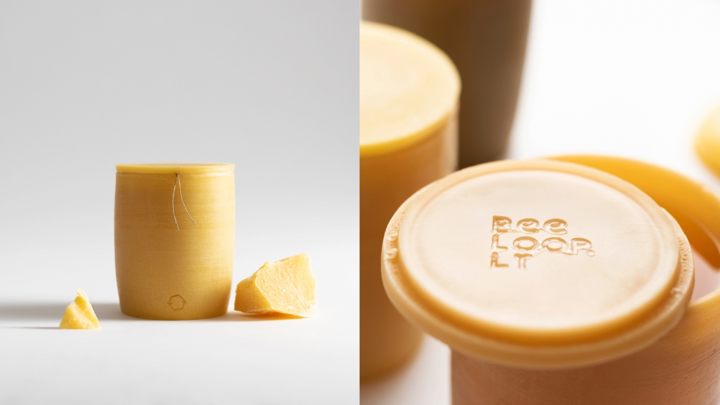 Bee friendly 的蜂蜜包裝設計！立陶宛「Bee Loop」以可食用蜂蠟製成罐身，使用完能「還給蜜蜂」 |ShoppingDesign